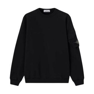 Stone Island Sweatshirt aus geb&uuml;rsteter Baumwolle - - Sweatshirts & Hoodies - Herren - Schwarzk - S