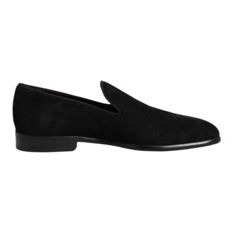Dolce & Gabbana Schwarze Wildleder Slip-On Loafers - - Shoes - Herren - Schwarzk - 40 EU