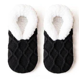 Generic Pantoufles dhiver chaudes en tricot pour femme, chaussettes dint&eacute;rieur doubl&eacute;es, pelucheuses, ultra confortables, antid&eacute;rapantes, pour se d&eacute;tendre en 