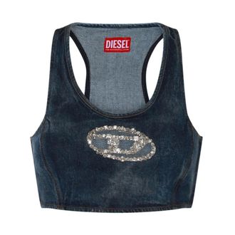 Diesel Damen, Oberteile, Blau, SGr&ouml;&szlig;e