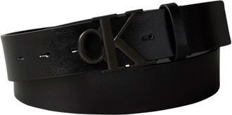 Calvin Klein Herren Gürtel Monogram Buckle 3,5 cm mit Monogramm-Schnalle, Schwarz (Black/Matte Black), 105 cm