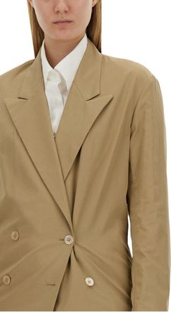 Dries Van Noten Double-Breasted Cotton Shirt - Beige