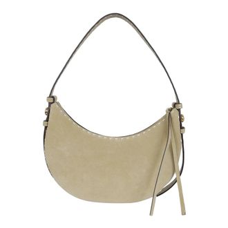Tory Burch Romy Wildleder Pick Stitch Half Moon Bag - - Bags - Damen - Beige - ONE SIZE