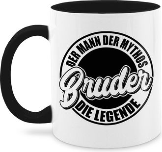 Shirtracer Tasse Tassen 325ml - Bruder - Der Mann die Legende der Mythos - 325 ml - Schwarz - geschenk für brüder häferl geschenke brother geburtstagstasse den b