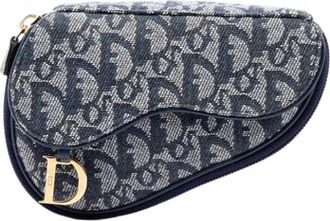 Dior Pre-owned Canvas Pouch - - Pre-owned - Damen - Blau - ONE SIZE
