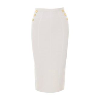 Elisabetta Franchi Femme, Jupes, Blanc, Taille: 40 FR Jupe Tricot 3D