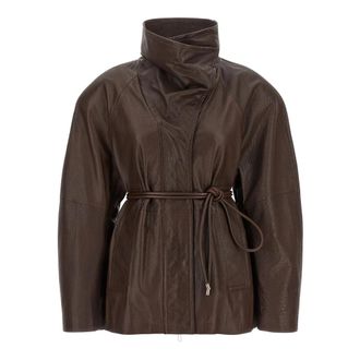 Sportmax Alaggio Lederjacke - - Jackets - Damen - Braun - XS