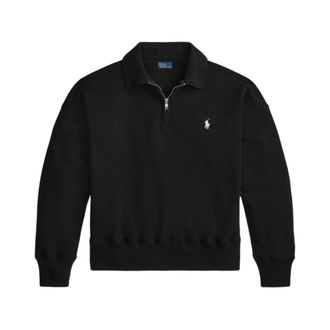Ralph Lauren Femme, Sweatshirts et sweats &agrave; capuche, Noir, Taille: 36 FR Half-Zip Sweater