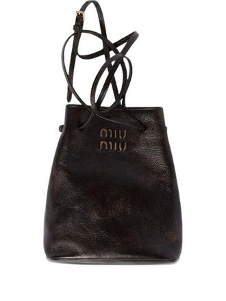 Miu Miu Schultertasche mit Kordelzug - Braun