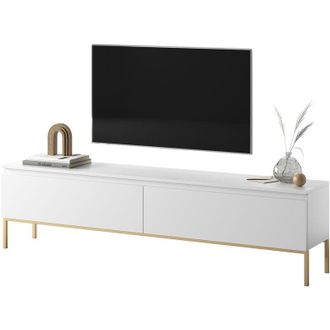 Selsey Selsey Armoire TV Bemmi 175 cm blanc avec pieds dor&eacute;s