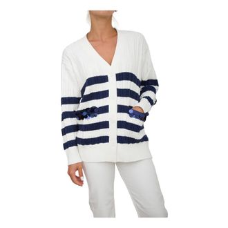 Twinset Femme, Pulls, Multicolore, Taille: 38 FR Gilet Blanc Pull