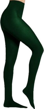 Ysabel Mora Collant thermique vert bouteille 140 deniers