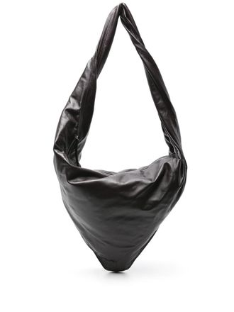 Christophe Lemaire Scarf Umh&auml;ngetasche aus Leder - Violett