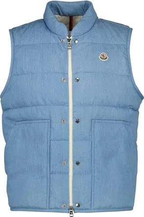 Moncler Homme, Vestes, Bleu, Taille: L Heceta Denim Down Gilet
