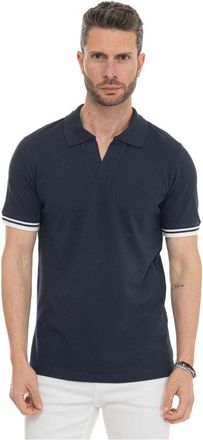 Fay Homme, Tops, Bleu, Taille: XL Polo sans boutons