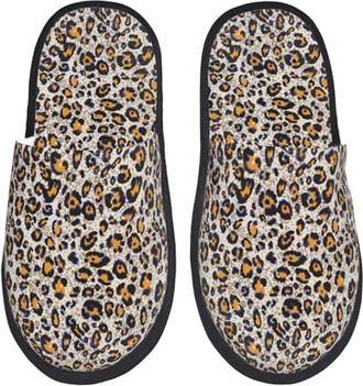 Generic Imprimé Léopard Pantoufle Chauds Pantoufles En Peluche Maison Chaussures Pour Homme Intérieur Femme M