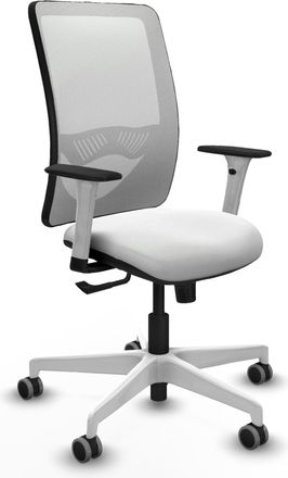 Piqueras y Crespo Wei&szlig;er Computerstuhl Zulema mit wei&szlig;en und schwarzen Armlehnen, h&ouml;henverstellbare Lendenwirbelst&uuml;tze, 3 Positionen, Wei&szlig; / Wei&szlig;