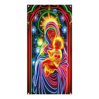 Generico Dekorative Abdeckung f&uuml;r Weihnachtst&uuml;r | Hintergrundabdeckungen aus fluoreszierendem Stoff, gro&szlig;, dekorative Flagge, Weihnachtsfeier, f&uuml;r den Innen- u