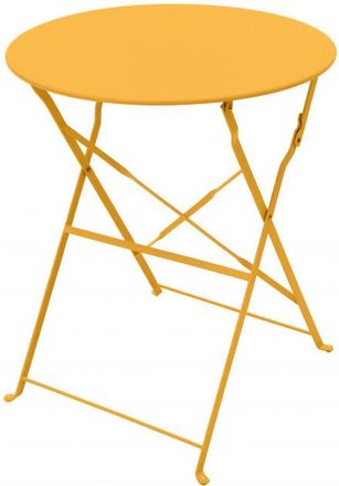 Essenciel Green Table Bistrot Pliante Merida &oslash;60cm En Acier Jaune Solaire
