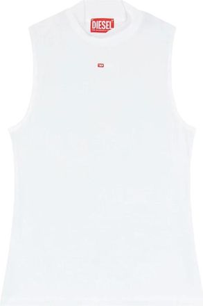 Diesel Femme, Tops, Blanc, Taille: 40 FR Haut Sans Manches à Col Montant
