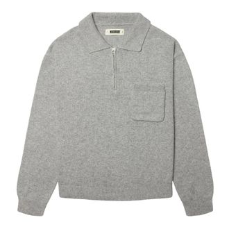 Woodbird WBKang 1/2 Zip Polo - Homme - Pulls - Gris - Taille: L