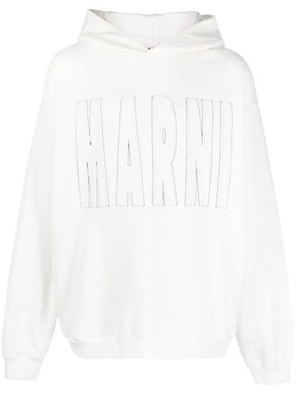 Marni hoodie à logo imprimé - Blanc