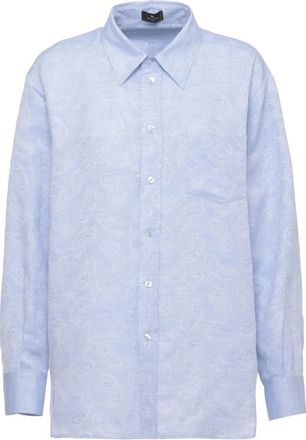Etro Femme, Blouses et Chemises, Bleu, Taille: 38 FR Chemise Jacquard Paisley