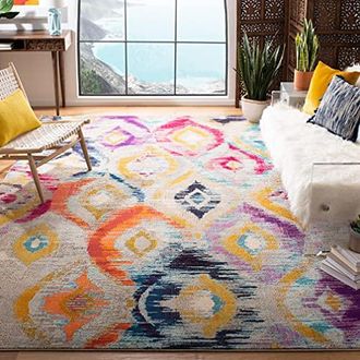 Safavieh Boho Teppich für Wohnzimmer, Esszimmer, Schlafzimmer - Monaco Collection, Kurzer Flor, Multi, 244 X 335 cm