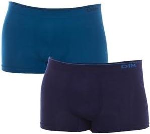 Dim Boxer Homme Seamless Coton x2, Bleu Minuit/Bleu Denim, M
