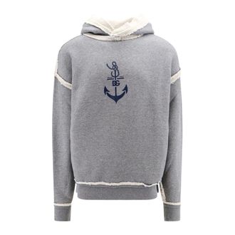 Dolce & Gabbana Italienischer Baumwoll-Kaschmir-Sweatshirt - - Sweatshirts & Hoodies - Herren - Grau - S