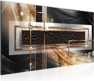 Runa Art Wandbild Abstrakt 1 Teilig 100 x 40 cm Modern Bild auf Vlies Leinwand Diamant Wohnzimmer Schlafzimmer Beige Braun 021112a