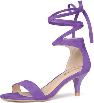 Allegra K Sandaà lanières à la Cheville pour Femmes Mauve 39