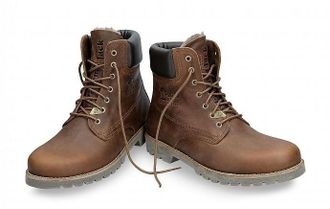 Panama Jack Schn&uuml;rstiefel PANAMA JACK Panama 03 Igloo, Damen, Gr. 42, c11, nappa, grass, cuero, bark, Nappaleder, Schuhe Schn&uuml;rstiefel, mit Lammfell, Topseller