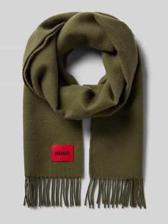 HUGO BOSS Schal mit Logo-Patch aus reiner Wolle Modell Juster