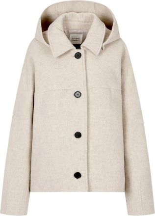 TOMBOY veste boutonn&eacute;e &agrave; capuche - Tons neutres