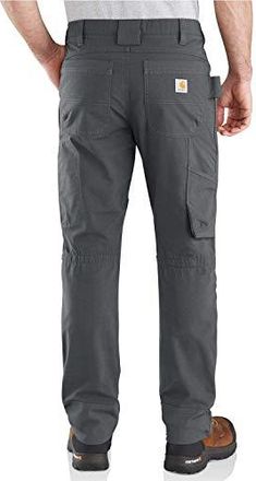 Carhartt Work in Progress Pantalon de travail en acier Rugged Flex, coupe d&eacute;contract&eacute;e, double devant, utilitaire et poches multiples Pant Homme, Gris, 40W/32L