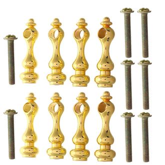 NUOBESTY 8 St&uuml;ck Eisengel&auml;nderspindeln f&uuml;r Glasschrank-balusterverbinder, M&ouml;belbeschl&auml;ge f&uuml;r Haus Und B&uuml;ro, Goldene Dekorative Pfostenkappen