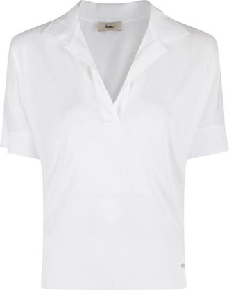 Herno Femme, Blouses et Chemises, Blanc, Taille: 36 FR Polo Glam Knit en blanc