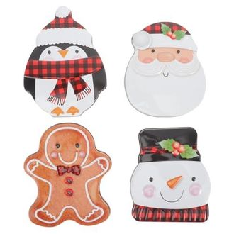 NUOBESTY 4pièces Boîte De Rangement Pour Bonbons Et Biscuits Lot Boîtes De Noël Avec Motifs De Noël Conteneurs À Friandises Uniques De Noël