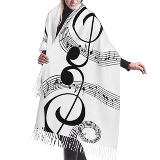 Generic Musique Femme Etole Confortable Scarf Avec Gland Ch&acirc;le Pour Mariage Cadeau Soir&eacute;e Automne
