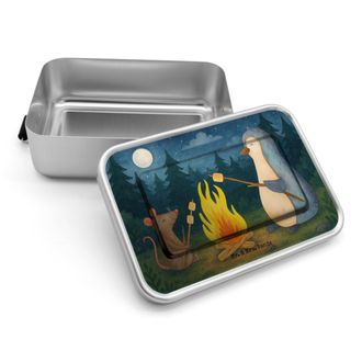 Mr. & Mrs. Panda Lunchdose Pinguin Lagerfeuer Design - Geschenk, Brotbox, Job, Maus, Arbeit, Fr&uuml;hst&uuml;cksdose, Brotdose, Lunchbox, Snackbox
