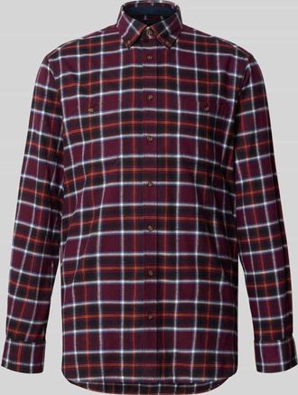 Christian Berg Slim Fit Freizeithemd aus Flanell mit Button-Down-Kragen