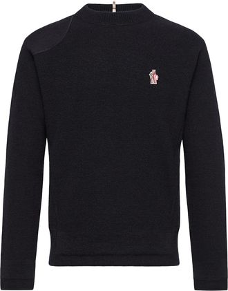 Moncler Moncler Pull En Laine &Agrave; Logo, Homme, Bleu, Taille: Xxl