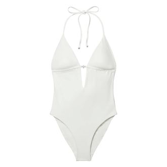 Tory Burch Femme, Maillots de bain, Blanc, Taille: 40 FR Tie-Back One-Piece