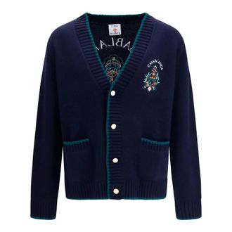 Casablanca Hotel Crest Cardigan - - Knitwear - Damen - Blau - S