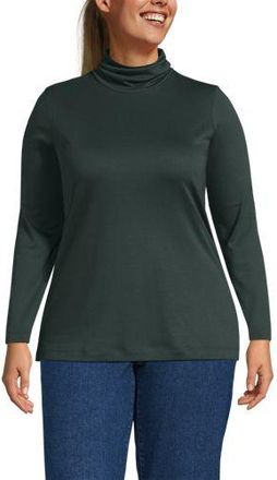 Lands End Rollkragenshirt aus Supima, Damen, Größe:56-58 plus, Grün, Baumwolle, by Lands End