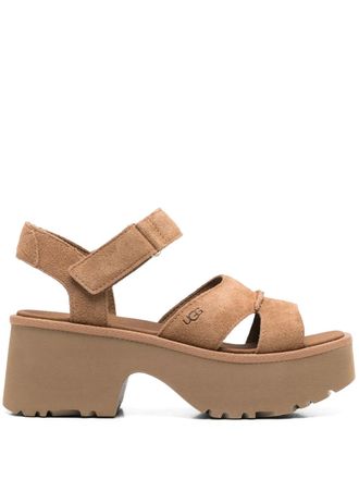UGG sandales New Heights Ankle Strap 70 mm - Marron