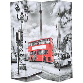 vidaXL Cloison de s&eacute;paration 160 x 170 cm Bus londonien Noir et blanc Vidaxl