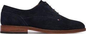 Tommy Hilfiger Halbschuhe Tommy Hilfiger Hilfiger Suede Dress Shoe FM0FM05776 Dunkelblau