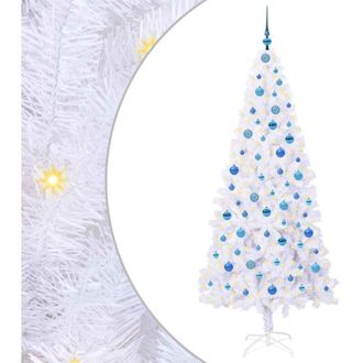 vidaXL K&uuml;nstlicher Weihnachtsbaum Wei&szlig; 210 cm PVC und Stahl vidaXL